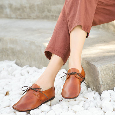S392 Leather Shoes Handmade Toe Layer Cowhide High Quality Women'S Shoes Custom Logo