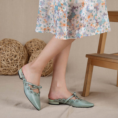 S394 Leather Shoes Handmade Toe Layer Cowhide High Quality Women'S Shoes Custom Logo