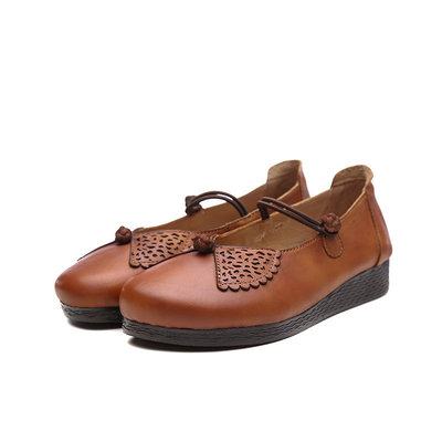 S395 Leather Shoes Handmade Toe Layer Cowhide High Quality Women'S Shoes Custom Logo