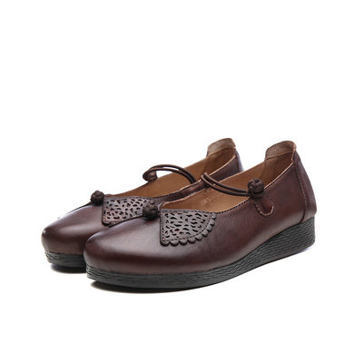 S395 Leather Shoes Handmade Toe Layer Cowhide High Quality Women'S Shoes Custom Logo
