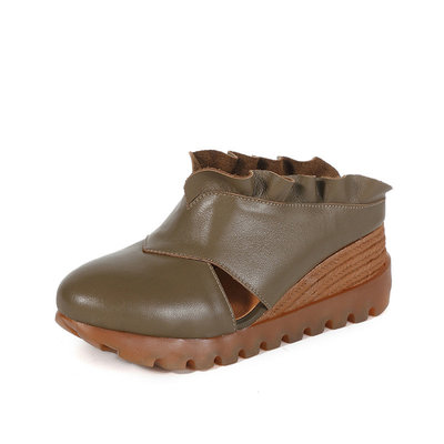 S396 Leather Shoes Handmade Toe Layer Cowhide High Quality Women'S Shoes Custom Logo