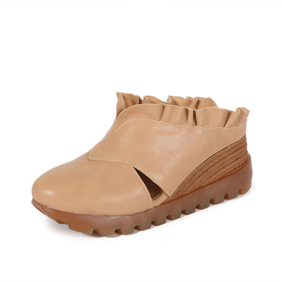 S396 Leather Shoes Handmade Toe Layer Cowhide High Quality Women'S Shoes Custom Logo