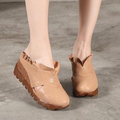 S396 Leather Shoes Handmade Toe Layer Cowhide High Quality Women'S Shoes Custom Logo
