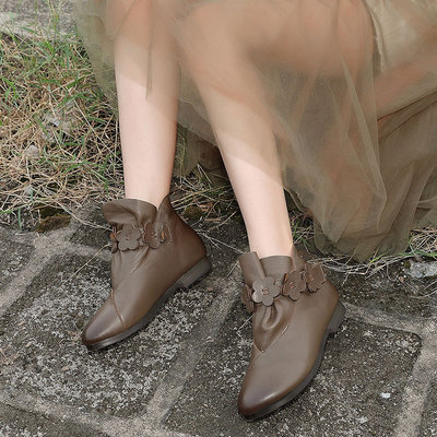 S397 Leather Shoes Handmade Toe Layer Cowhide High Quality Women'S Shoes Custom Logo