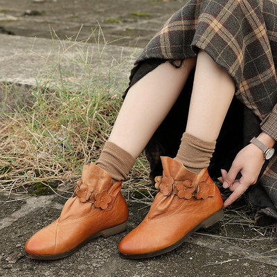 S397 Leather Shoes Handmade Toe Layer Cowhide High Quality Women'S Shoes Custom Logo