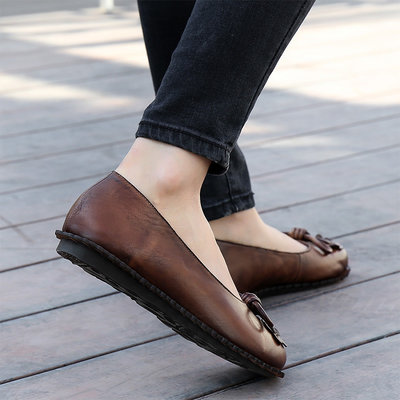 S402 Leather Shoes Handmade Toe Layer Cowhide High Quality Women'S Shoes Custom Logo