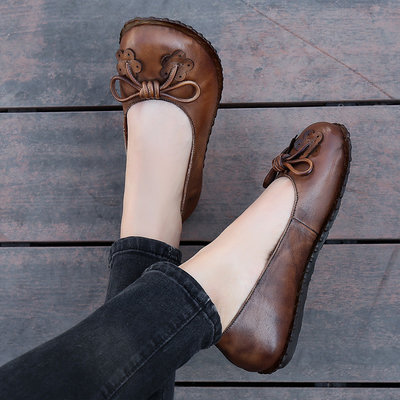 S402 Leather Shoes Handmade Toe Layer Cowhide High Quality Women'S Shoes Custom Logo