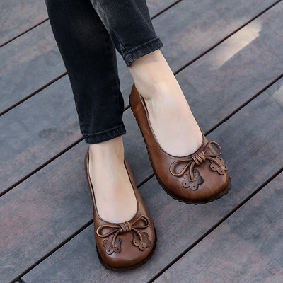 S402 Leather Shoes Handmade Toe Layer Cowhide High Quality Women'S Shoes Custom Logo