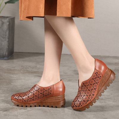 S403 Leather Shoes Handmade Toe Layer Cowhide High Quality Women'S Shoes Custom Logo