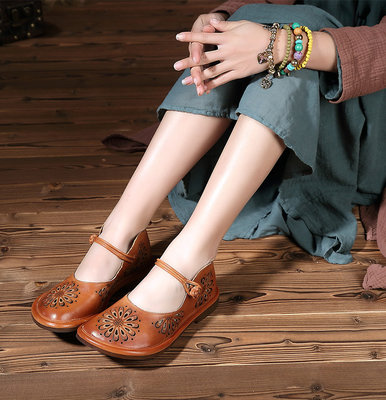 S404 Leather Shoes Handmade Toe Layer Cowhide High Quality Women'S Shoes Custom Logo