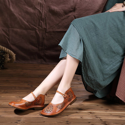 S404 Leather Shoes Handmade Toe Layer Cowhide High Quality Women'S Shoes Custom Logo