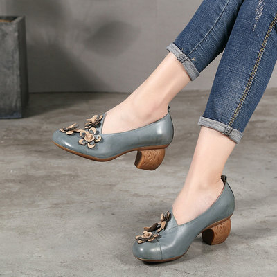 S406 Leather Shoes Handmade Toe Layer Cowhide High Quality Women'S Shoes Custom Logo