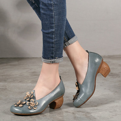 S406 Leather Shoes Handmade Toe Layer Cowhide High Quality Women'S Shoes Custom Logo