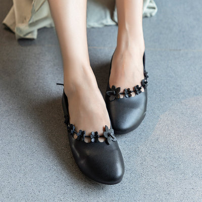 S409 New Retro Stitching Woven Thick High-Heeled Leather Women'S Shoes, Simple And Elegant Style Shoes