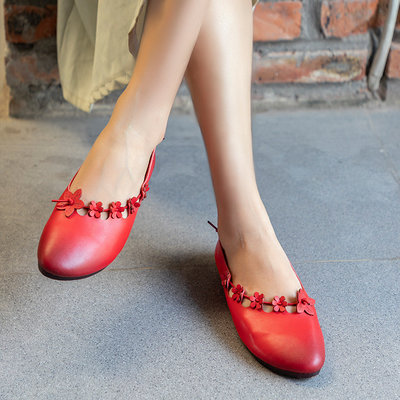 S409 New Retro Stitching Woven Thick High-Heeled Leather Women'S Shoes, Simple And Elegant Style Shoes