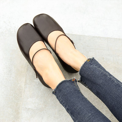 S412 New Style Leather Women'S Shoes Shallow Mouth Flat Single Shoes Women'S Art Comfortable Women'S Shoes Autumn
