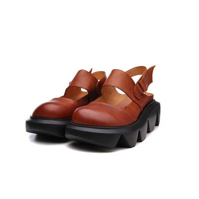 S424 Thick Heel PU Foam Platform Sandals Personalized Velcro Spring And Summer New Platform Women'S Shoes Wholesale