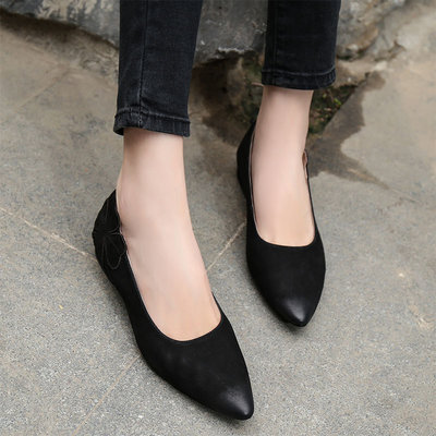 S450 Factory Handmade Frosted Shallow Mouth Fashion Women'S Shoes Gradient Comfortable Pointed Leather Single Shoes Wome