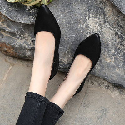 S450 Factory Handmade Frosted Shallow Mouth Fashion Women'S Shoes Gradient Comfortable Pointed Leather Single Shoes Wome