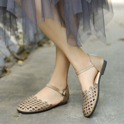 S467 Women'S Shoes Sen Line Mesh Hole Shoes Breathable And Convenient Shoe Buckle Sandals Women 2020 New