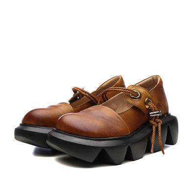 S472 Factory Thick Heel PU Foam Thick Bottom Ethnic Style Retro Personalized Fashion Spring And Summer New Women'S Shoes