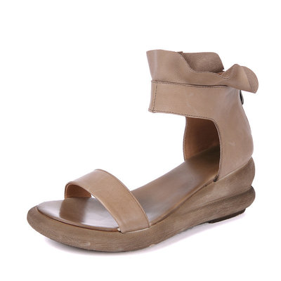 S498 New Roman Shoes Original Handmade Retro Summer Sandals Pastoral Forest Horseshoe Heel Shoes