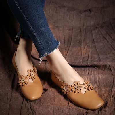 S504 New Sweet Fairy Flower Single Shoes 2020 Literary Shallow Mouth Soft Sole Comfortable Women'S Shoes