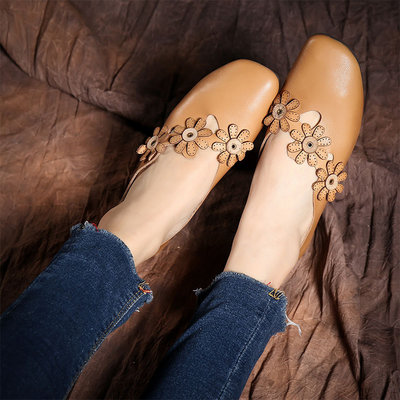 S504 New Sweet Fairy Flower Single Shoes 2020 Literary Shallow Mouth Soft Sole Comfortable Women'S Shoes