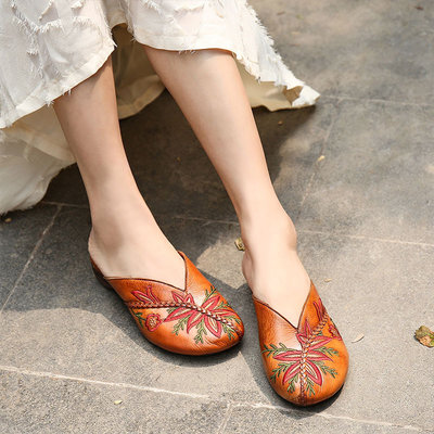 S505 Baotou Slippers Women 2020 Summer New Leather Slippers Women Wear Ins Cool And Breathable Slippers