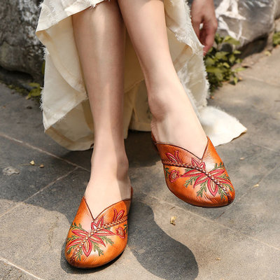 S505 Baotou Slippers Women 2020 Summer New Leather Slippers Women Wear Ins Cool And Breathable Slippers