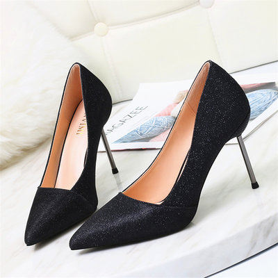 ZM005 929-38 European And American New Style Sexy Nightclub High Heels Women'S Shoes Stiletto High Heels Shallow Mouth P