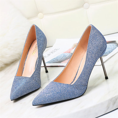 ZM005 929-38 European And American New Style Sexy Nightclub High Heels Women'S Shoes Stiletto High Heels Shallow Mouth P