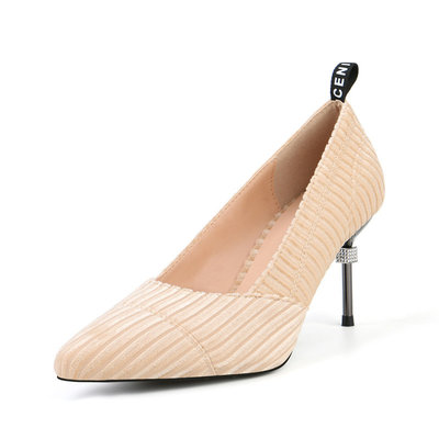 ZM007 9871-1 Pointed Stripe Suede Ladies High-Heeled Shoes Stiletto Nightclub Style Diamond-Studded Women'S Shoes