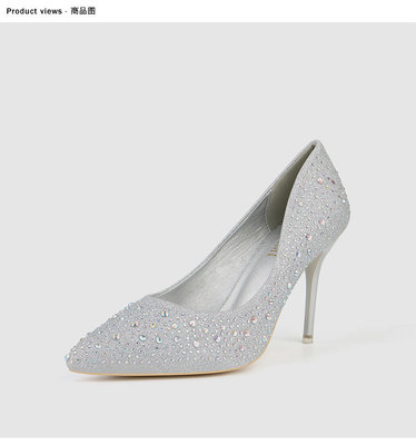 ZM010 9628-6 Trend New Pointed Sequins Pure Color All-Match Stiletto High Heels Nightclub Women'S Shoes Single Shoes