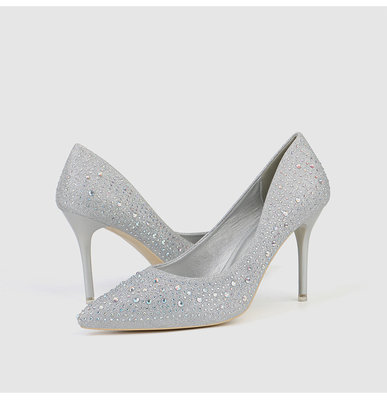 ZM010 9628-6 Trend New Pointed Sequins Pure Color All-Match Stiletto High Heels Nightclub Women'S Shoes Single Shoes