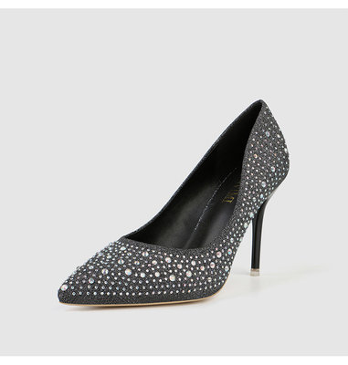 ZM010 9628-6 Trend New Pointed Sequins Pure Color All-Match Stiletto High Heels Nightclub Women'S Shoes Single Shoes