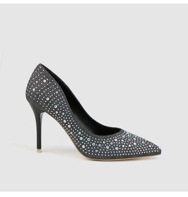 ZM010 9628-6 Trend New Pointed Sequins Pure Color All-Match Stiletto High Heels Nightclub Women'S Shoes Single Shoes