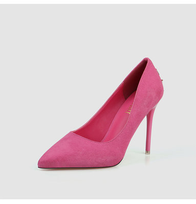 ZM015 8915-2 Fashionable And Simple Stiletto High Heels Suede Shallow Mouth Pointed D-Button Sexy Women'S Single Shoes