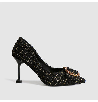 ZM022 857-10 Autumn New 2020 Sexy Women'S High Heel Shoes Wholesale Diamond Cat Heel Shallow Shoes