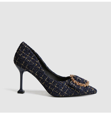 ZM022 857-10 Autumn New 2020 Sexy Women'S High Heel Shoes Wholesale Diamond Cat Heel Shallow Shoes