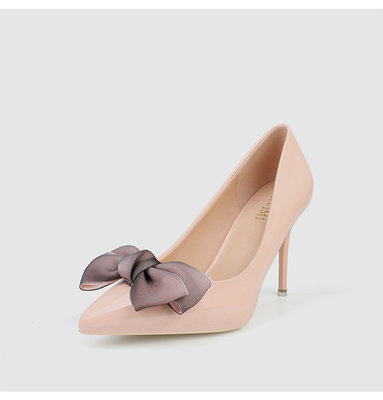 ZM023 96289-33 Korean Style Single Shoes Women New Women'S Shoes Bowknot Pointed Shallow Mouth Stiletto High Heels Women