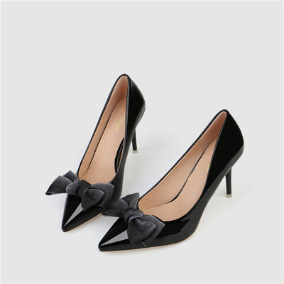 ZM023 96289-33 Korean Style Single Shoes Women New Women'S Shoes Bowknot Pointed Shallow Mouth Stiletto High Heels Women