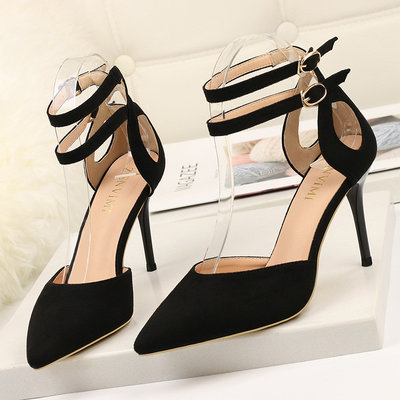 ZM024 New 2020 Summer Ladies High Heel Sandals Double Strap Sexy Cat Heel Women'S Single Shoes Wholesale