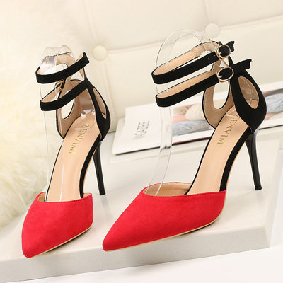ZM024 New 2020 Summer Ladies High Heel Sandals Double Strap Sexy Cat Heel Women'S Single Shoes Wholesale