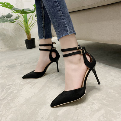 ZM024 New 2020 Summer Ladies High Heel Sandals Double Strap Sexy Cat Heel Women'S Single Shoes Wholesale