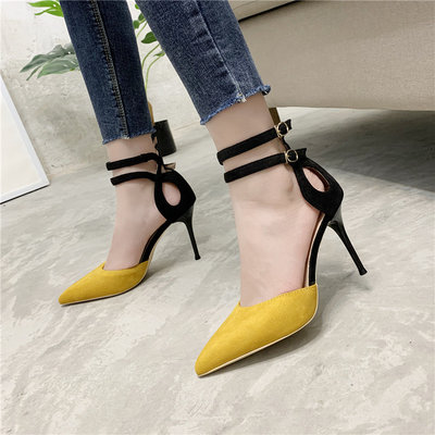 ZM024 New 2020 Summer Ladies High Heel Sandals Double Strap Sexy Cat Heel Women'S Single Shoes Wholesale
