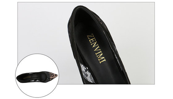 ZM026 96289-28 Net Celebrity With Pointed Stiletto Sexy Lace High Heels Shallow Tone Large Size Women'S Shoes