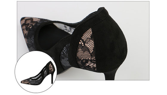 ZM026 96289-28 Net Celebrity With Pointed Stiletto Sexy Lace High Heels Shallow Tone Large Size Women'S Shoes