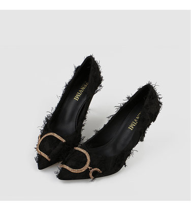 ZM029 96289-3 New Style Single Shoes Women'S Pointed Shallow Mouth Stiletto High Heels Women'S Korean Sexy Hairy High He