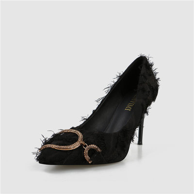 ZM029 96289-3 New Style Single Shoes Women'S Pointed Shallow Mouth Stiletto High Heels Women'S Korean Sexy Hairy High He